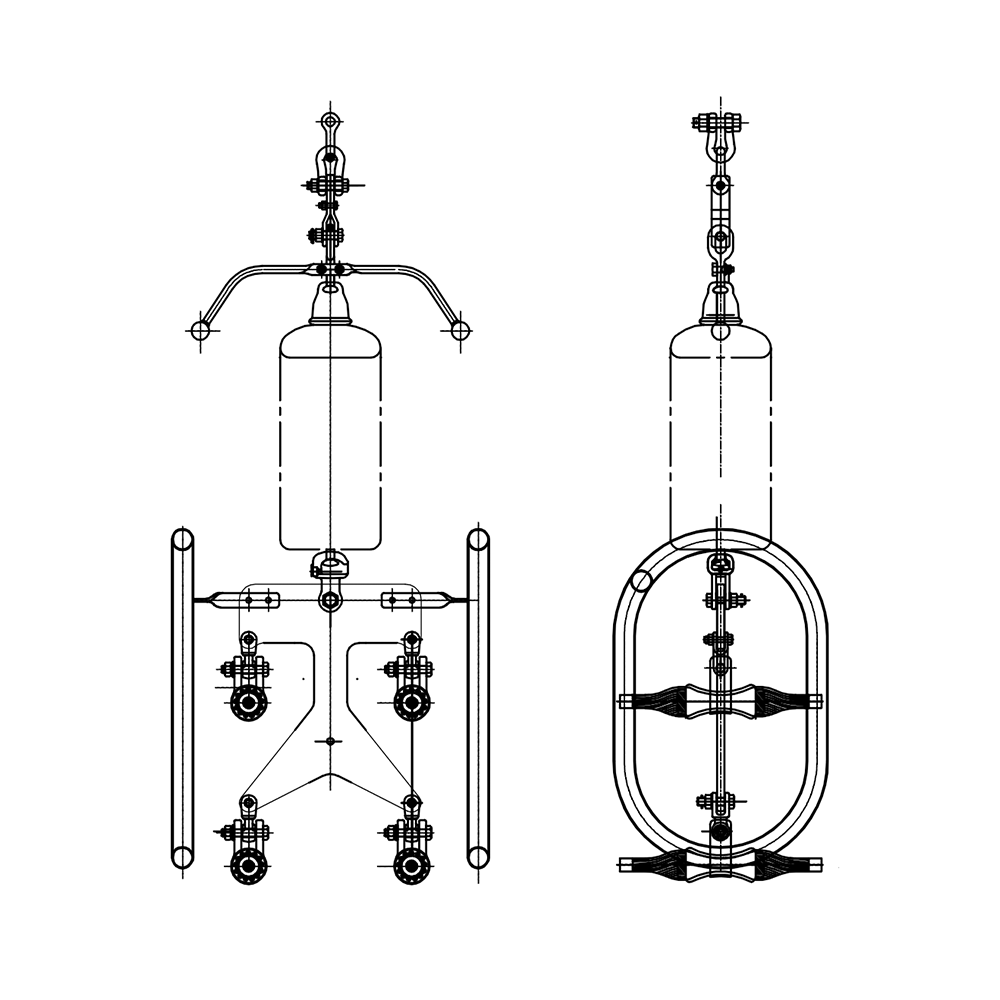 400kV ‘I’ Suspension Insulator String Assembly for Quad Bundle ...