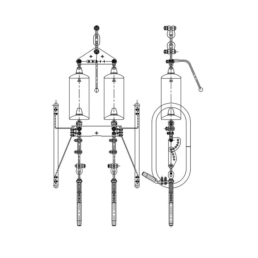 400kV Twin Tension Insulator String Assembly for Twin Bundle Conductors ...